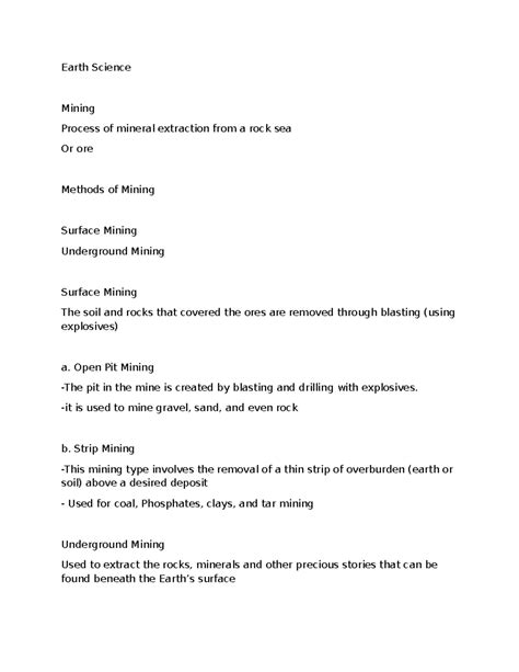 Mining This Is A Stem Earth Science Note Earth Science Mining