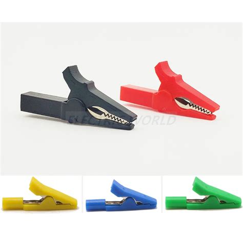 Pinzas De Cocodrilo De Metal Conector Negro Rojo Clip De Cocodrilo