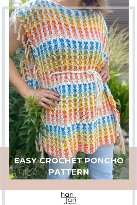 Easy Summer Crochet Poncho Pattern Hanjan Crochet