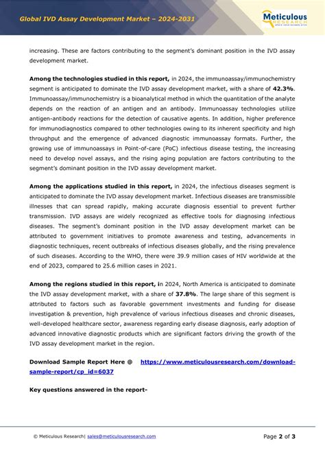 Ppt Ivd Assay Development Market Size Share Forecast And Trends