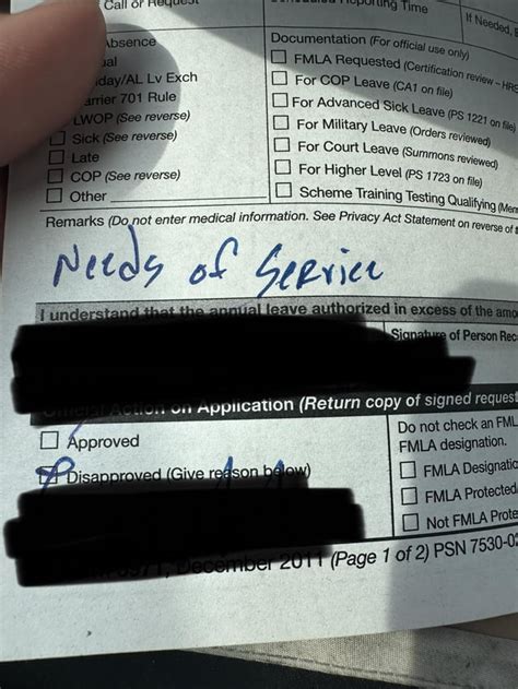 Denied Time Off Rusps