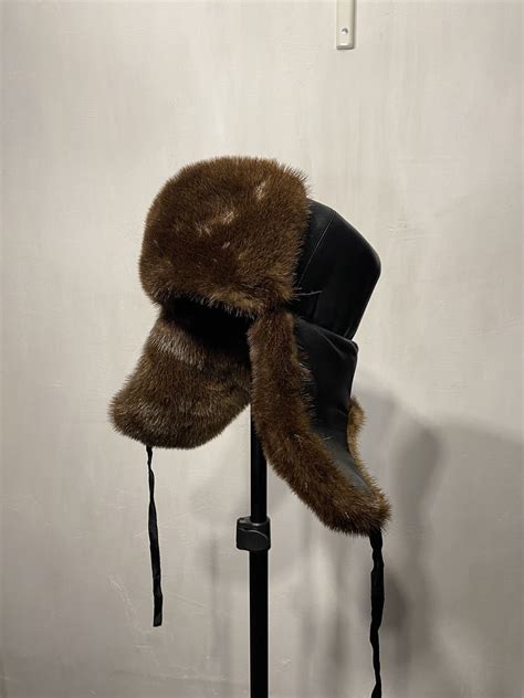 Avant Garde × Japanese Brand × Vintage Natural Fur Ushanka Hat Leather Vintage Grailed
