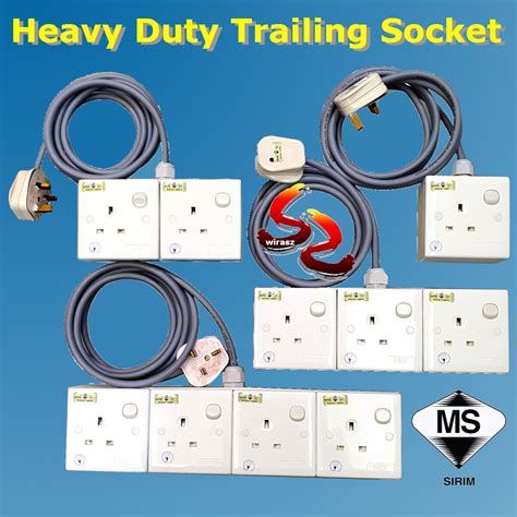 2 Meters Multi Way Heavy Duty Trailing Extension Socket Cable Set 1gang