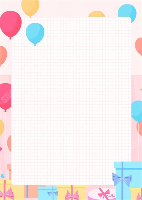 Cute Note Accompanied By Colorful Balloons Page Border Background Word