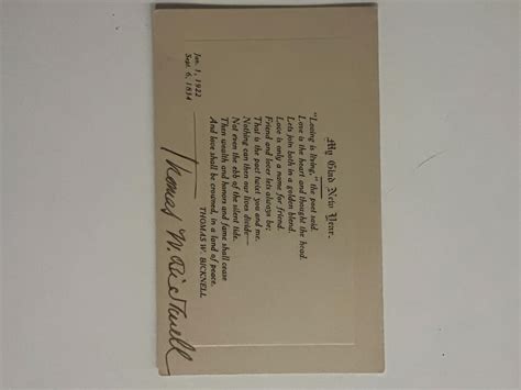 American Historian Thomas W Bicknell Signed Poem