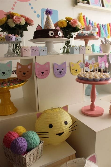 Festa Gatinho Decoração E Lembrancinhas Decoração De Festa De Gato