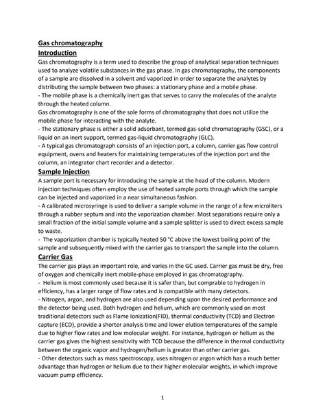 Solution Gas Chromatography Notes Studypool
