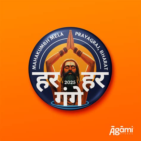 Har Har Gange Pin Badge Magnet Āgāmi Stores