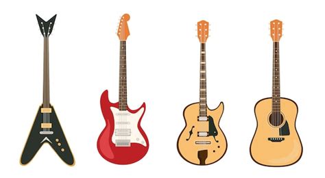 Set Of Guitars Vector Concept Premium Vector