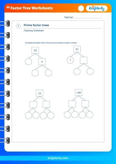 Free Printable Factor Tree Worksheets Pdfs