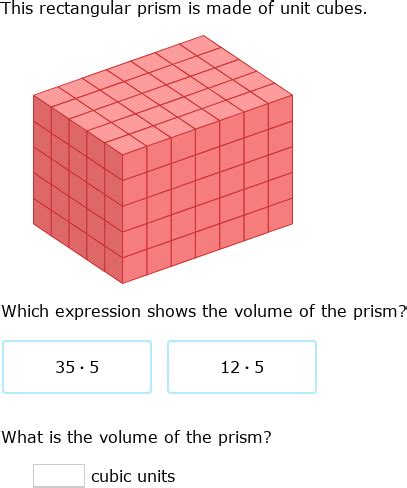 Ixl Volume Of Rectangular Prisms Made Of Unit Cubes Expressions