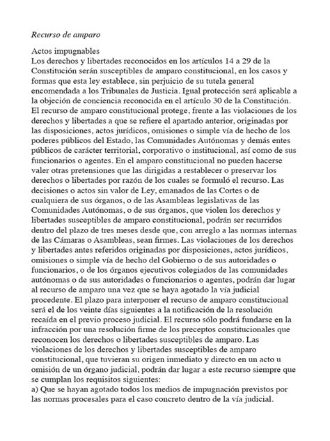 Recurso De Amparo Pdf
