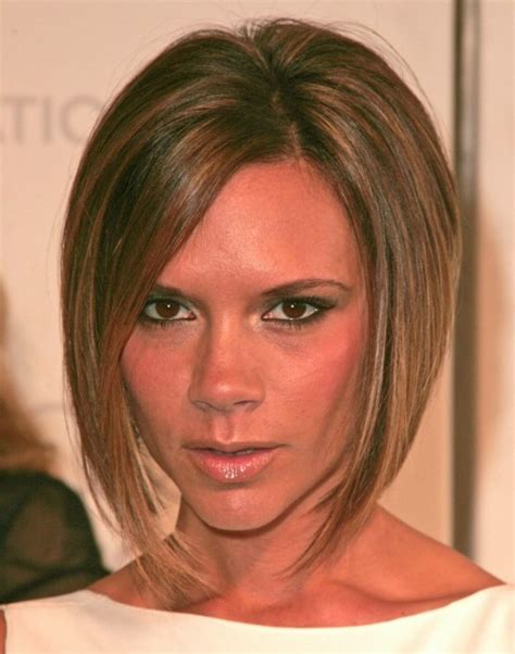 Victoria Beckhams Short Angled And Tapered Bob With Longer Length In