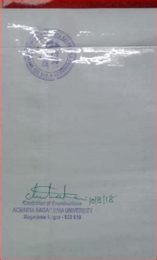 Delivered A N U Transcripts Acharya Nagarjuna University Transcripts