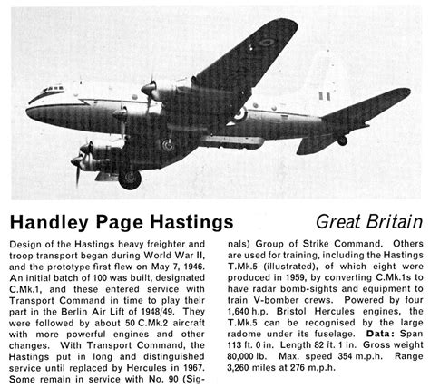 Handley Page Hp95 Hastings Article All Aero