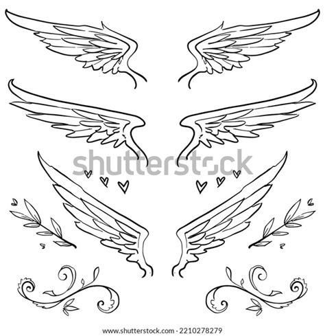 Doodle Wings Backround Stock Vector Royalty Free 2210278279