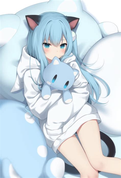 Neko Girl With Blue Hair