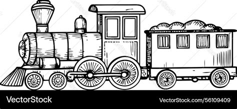 Vintage Steam Locomotive Classic Train Engine Vector Image