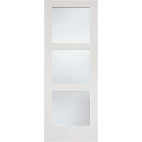 Metrie 30 In X 80 In 3 Lite Laminated Glass Shaker Primed Mdf Interior