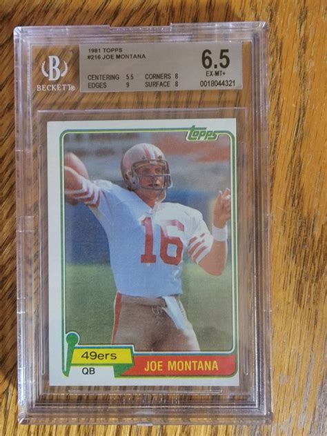 Bgs 6 5 Joe Montana 1981 Topps 216 Rc Rookie Card Hof W Subgrades Ebay