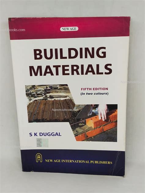 Building Materials Two Colour 5th Edition Naresh Old Books Seller
