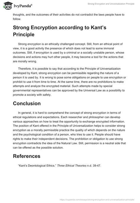 Strong Encryption And Universalization Principle 577 Words Essay