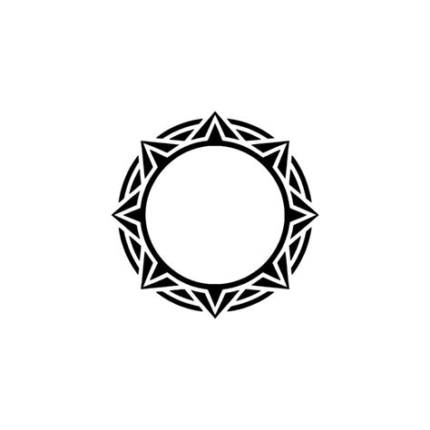 Geometric Compass Rose On White Clean Monochromatic 66953304 Vector