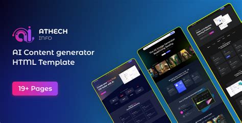 Athech Ai Content Generator Html Template By Themelab Portfolio Themeforest