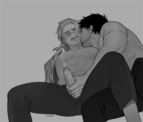 Rule 34 Black And White Closed Eyes Clothed Sex Dark Hair On Light Hair Gay Handjob Intimate