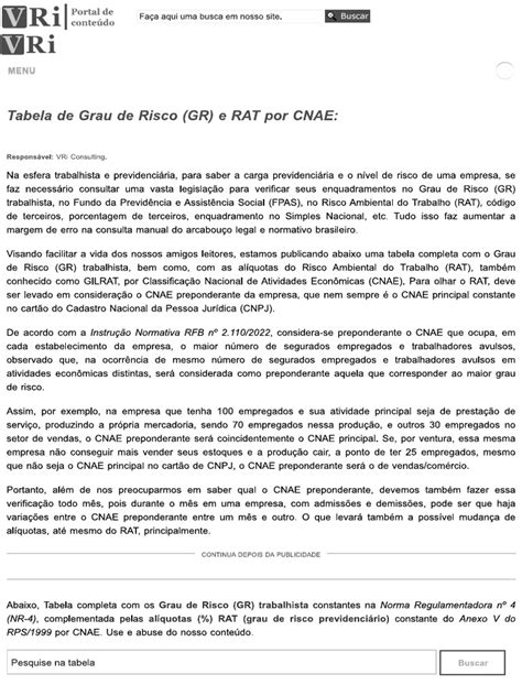 Tabela De Grau De Risco Gr E Rat Por Cnae Pdf Computadoras