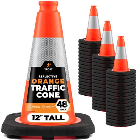 Xpose Safety 12 Inch Orange Traffic Cones With 4 Collar Multipurpose