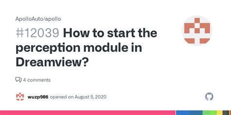 How To Start The Perception Module In Dreamview · Issue 12039 · Apolloautoapollo · Github