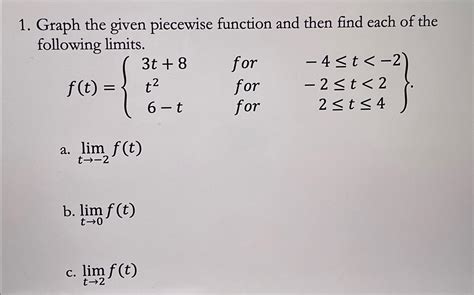Solved Graph The Given Piecewise Function And Then Find Each