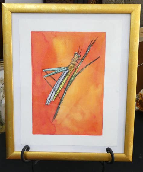 Lot The Grasshopper Pro Hart Etching W Authenticity