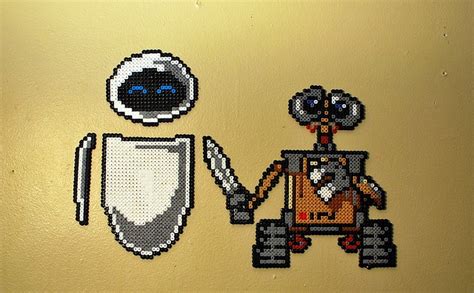 Wall E And Eve Perler Perler Bead Art Perler Bead Patterns Hama Beads Design