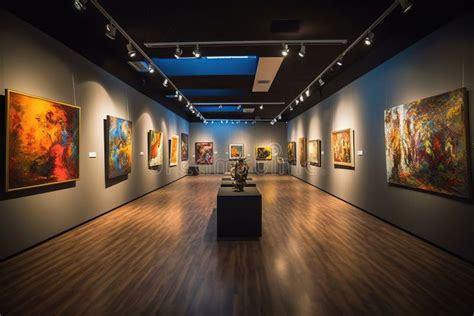 In A Contemporary Art Gallery An Exhibition Unfolds With Captivating