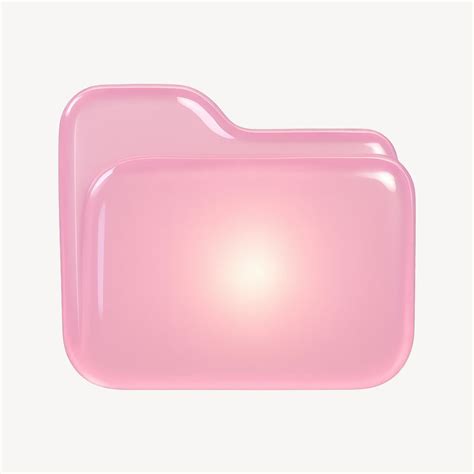 Glossy Pink Folder Icon Illustration Free Photo Illustration Rawpixel
