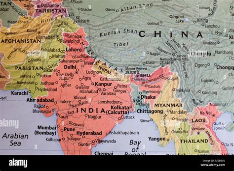 Mappa Della Cina India Immagini E Fotos Stock Alamy