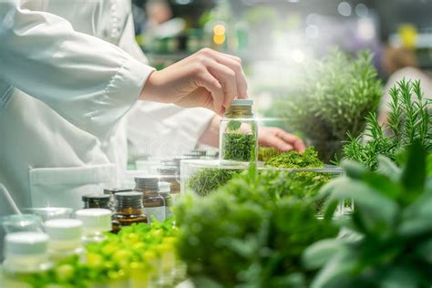 Herbal Researcher Preparing Samples Stock Illustration Illustration