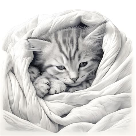 Premium Ai Image Cute Cat Pecil Drawing