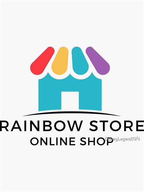 Rainbow Store Online Shop Logo Sticker For Sale By Disneylegend724 Redbubble