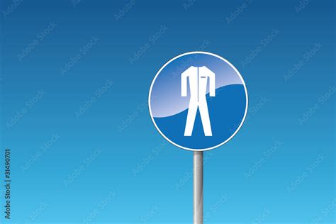 Stock Vektorgrafik „gebotszeichen Schutzkleidung Benutzen“ Adobe Stock
