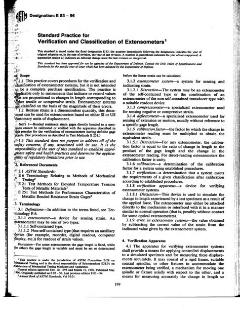 E83 Astm Extensometer Calibration Pdf Pdf