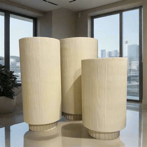 Fluted Fiberglass Planters Pots For Plants