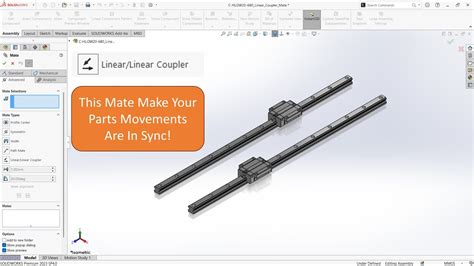 Quick Tips Linear Coupler Mate In Solidworks Youtube