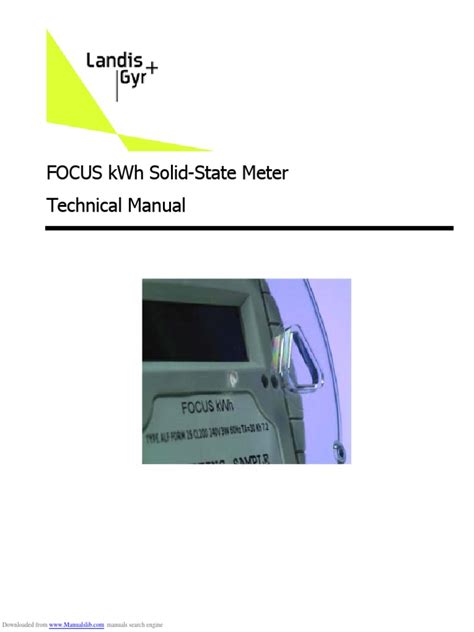Focus Kwh Solid State Meter Technical Manual Downloaded From Manuals