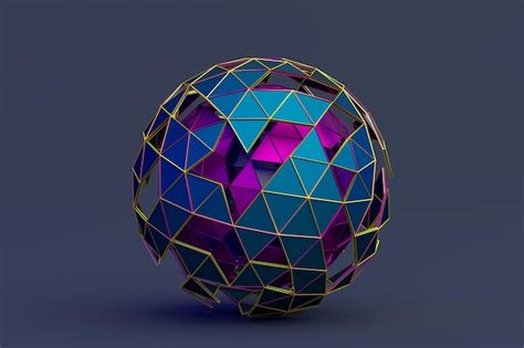 premium photo abstract 3d rendering of polygonal sphere