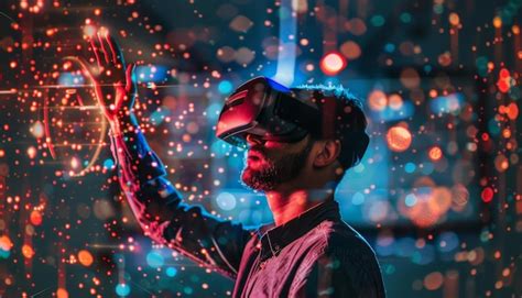 Premium Photo A Data Scientist Wearing A Vr Headset Visualizing And