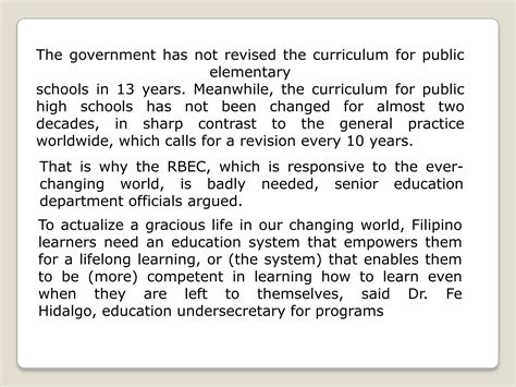 Revised Basic Education Curriculum Rbec Pptx