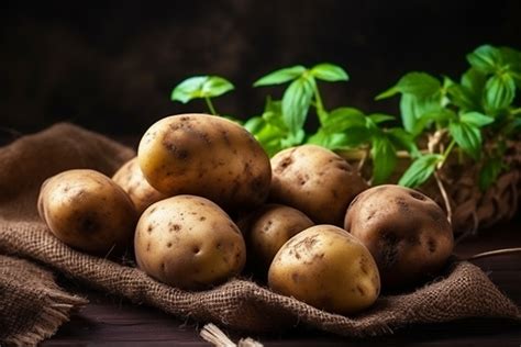 Potatoes Growing And Potato Varieties Background Brown Potato Raw